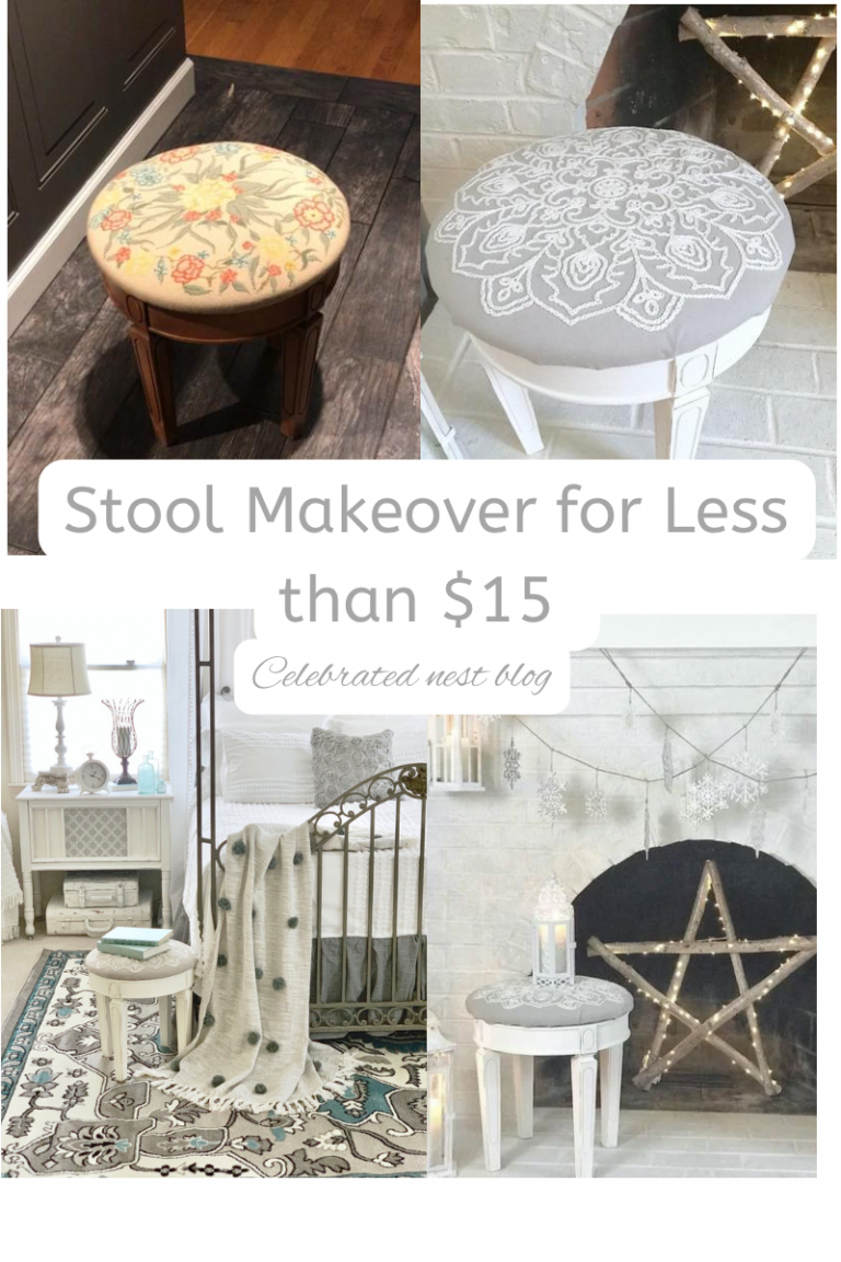 Easy Wooden Stool Makeover for Less than $15 - Celebrated Nest