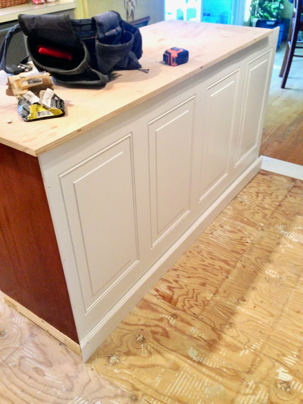 How to Build a Kitchen Island from Cabinets (Our Bathroom Vanity Hack ...