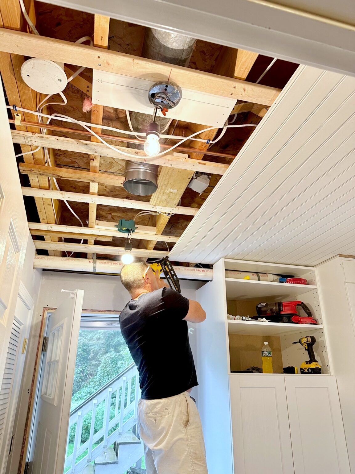 How to Install a Beadboard Ceiling Using Individual Boards (Not Panels ...