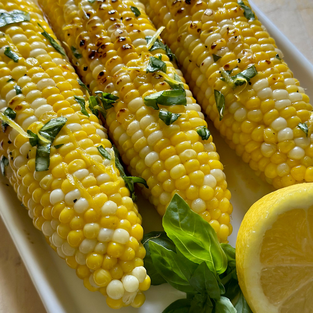 How to Make Cast Iron Corn on the Cob with Basil Lemon Butter ...